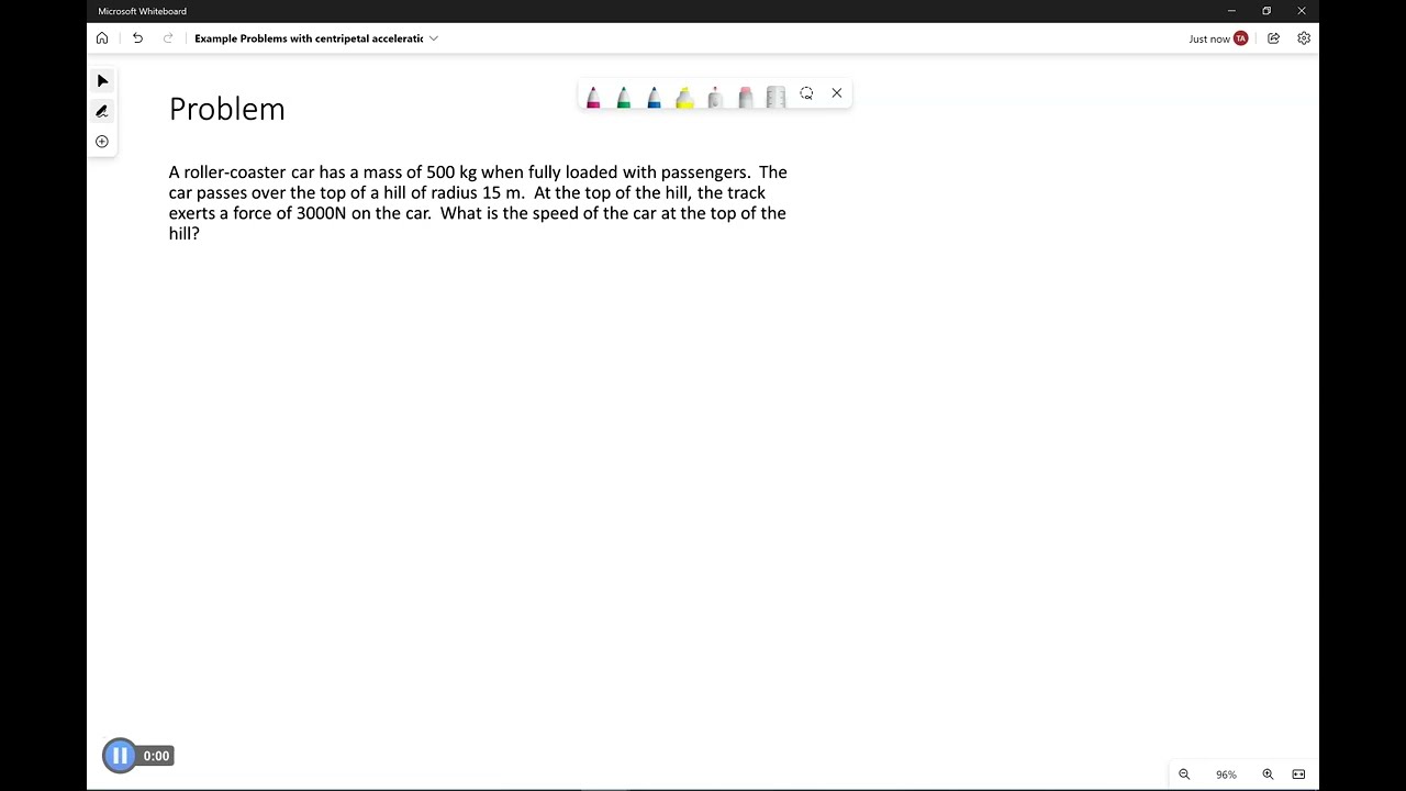 Example problem with centripetal acceleration 3 - YouTube