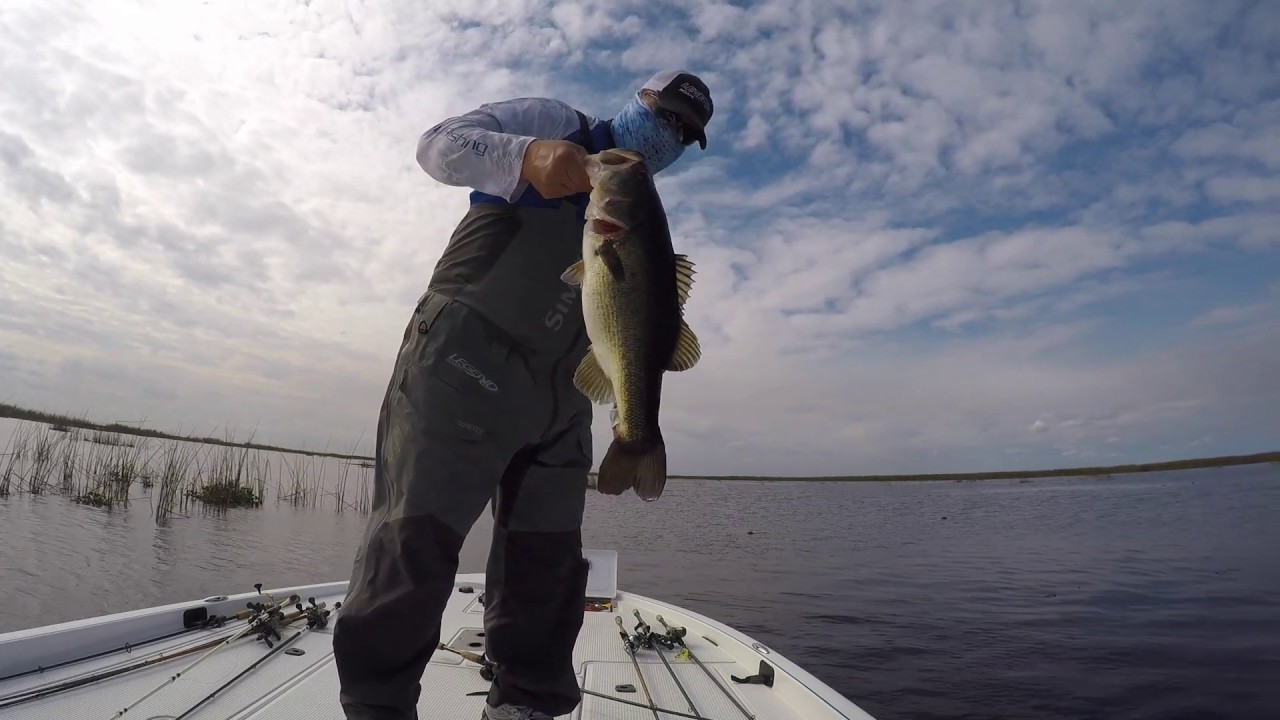Lake Okeechobee Monkey Box Dec19, 2018 6#, 4# Bass on Senko - YouTube