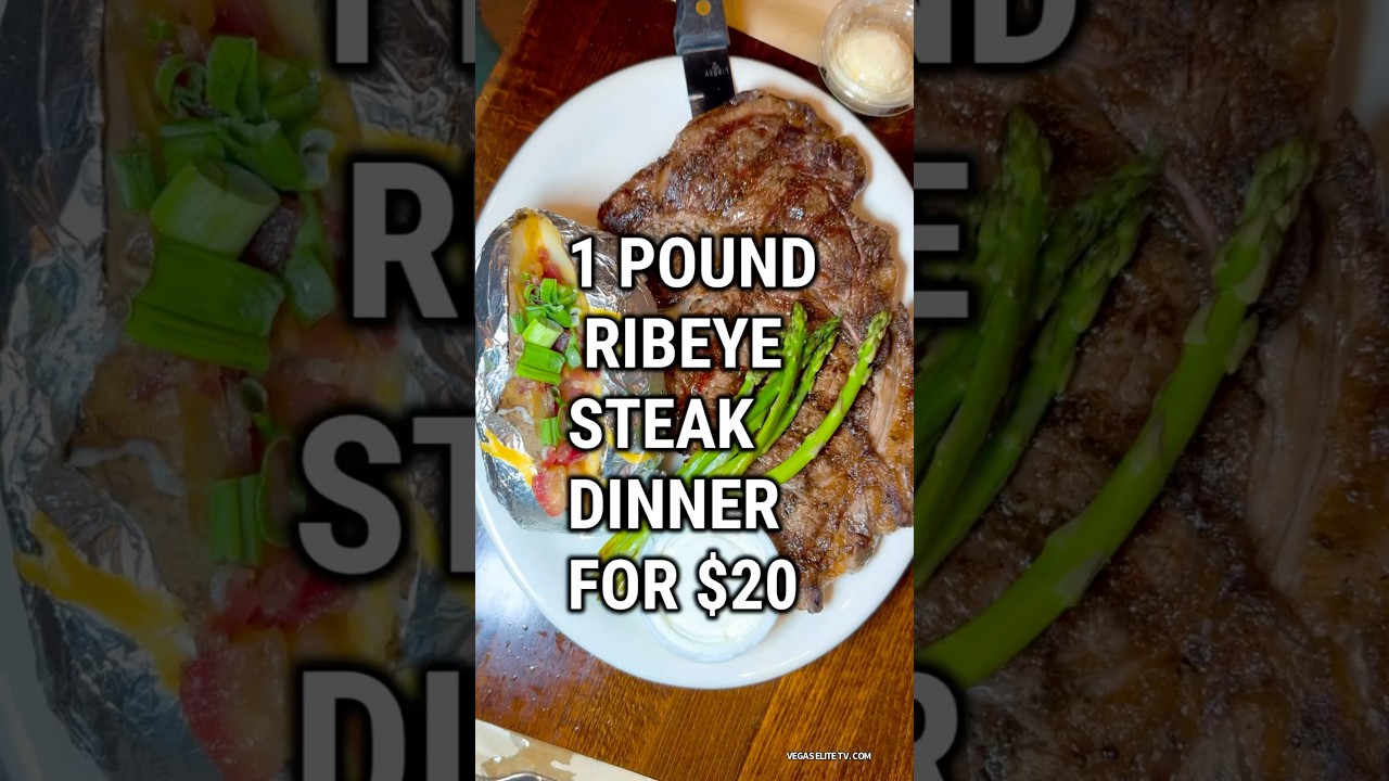 1 Pound RIBEYE DINNER $20 in VEGAS #vegas #foodcritic #steak # ...