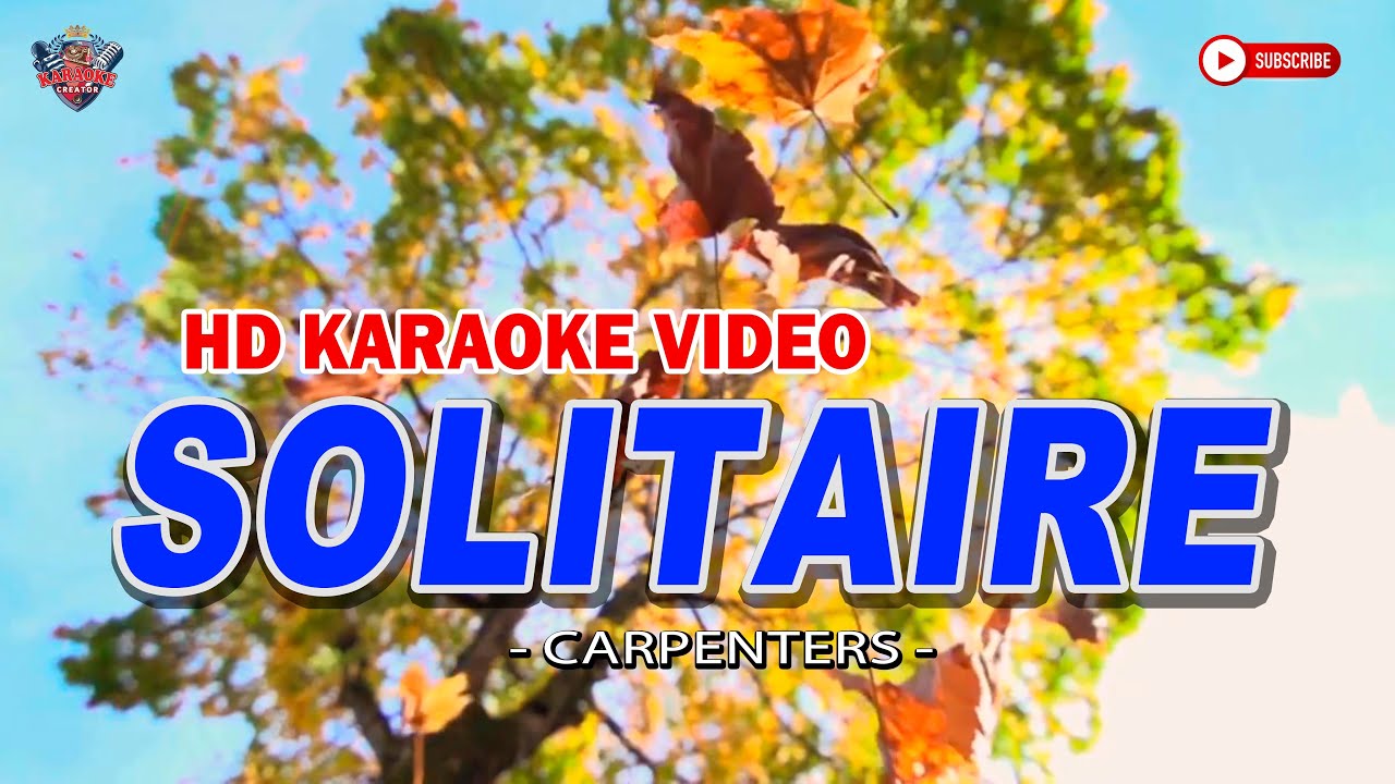SOLITAIRE || Carpenters || HD KARAOKE VIDEO #instrumental #karaoke # ...