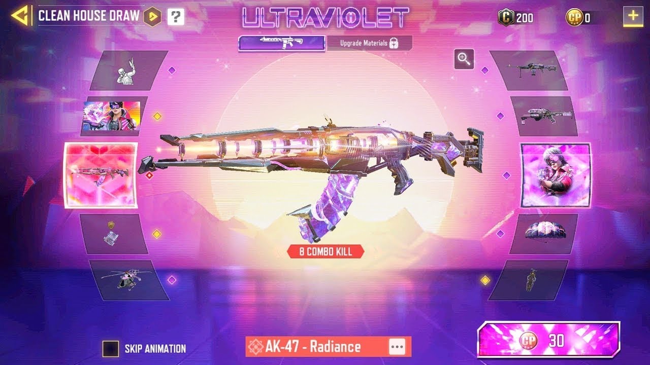 RADIANCE mythic ak 47 draw codm (ULTRAVIOLET) - YouTube