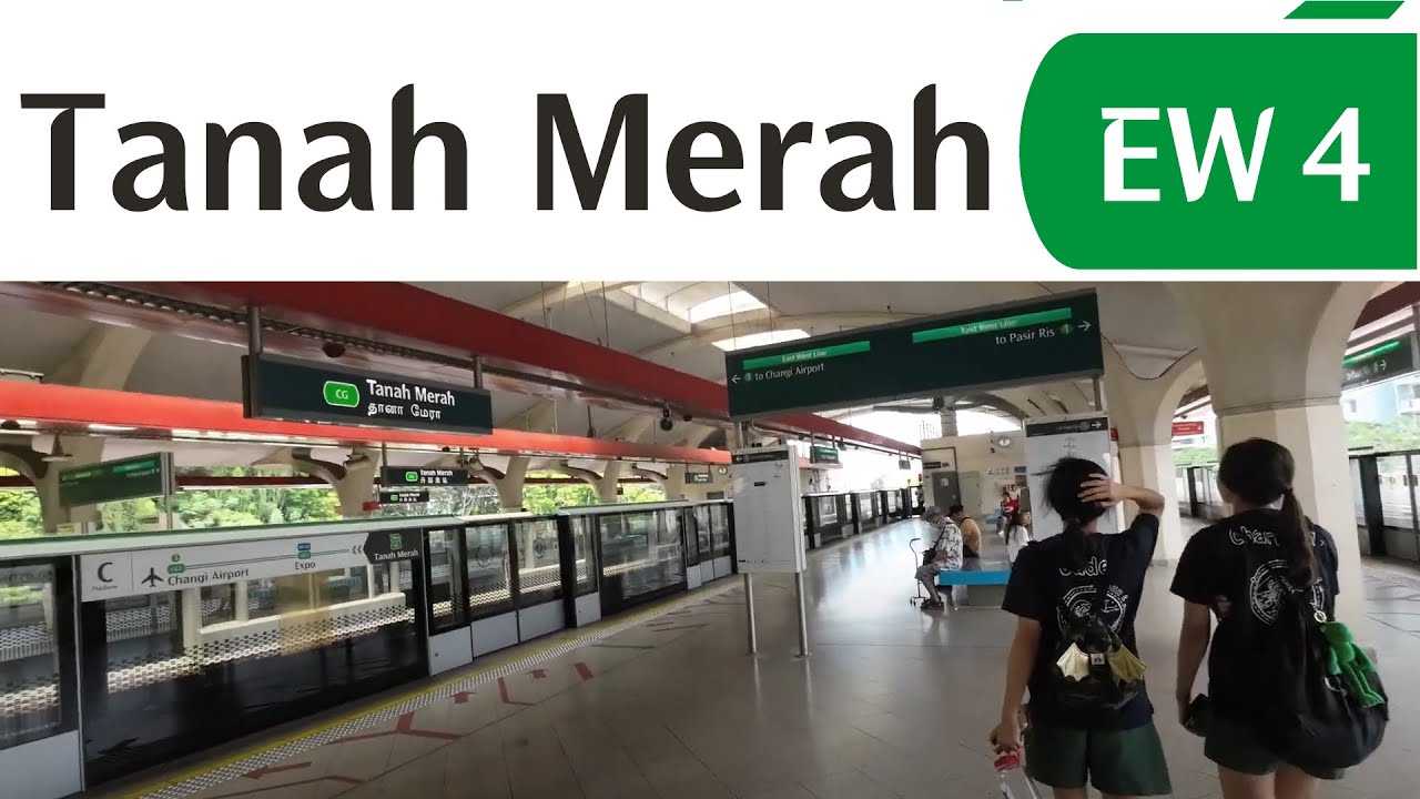 EW4 Tanah Merah MRT Station: Exit B to Platforms | Singapore Walking ...