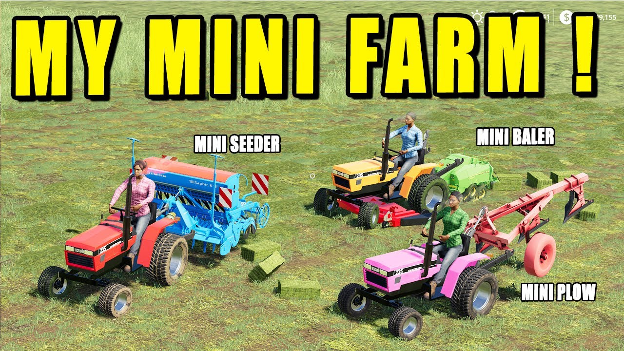 My Mini Farm! My All Hobby Vehicles!! Mini Seeder - Plow - Baler ...