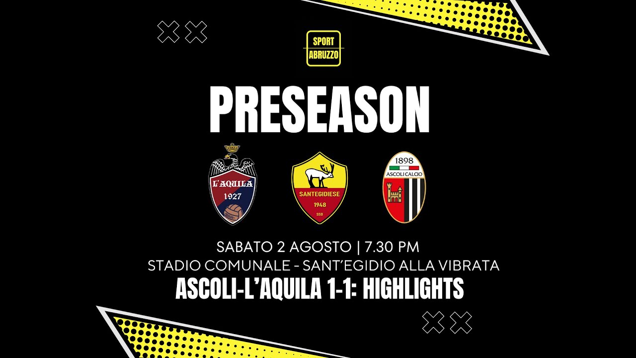 Ascoli-L'Aquila 1-1: gol e highlights | Preseason - YouTube