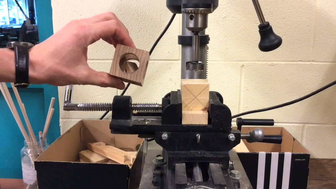Forstner bit cube - YouTube