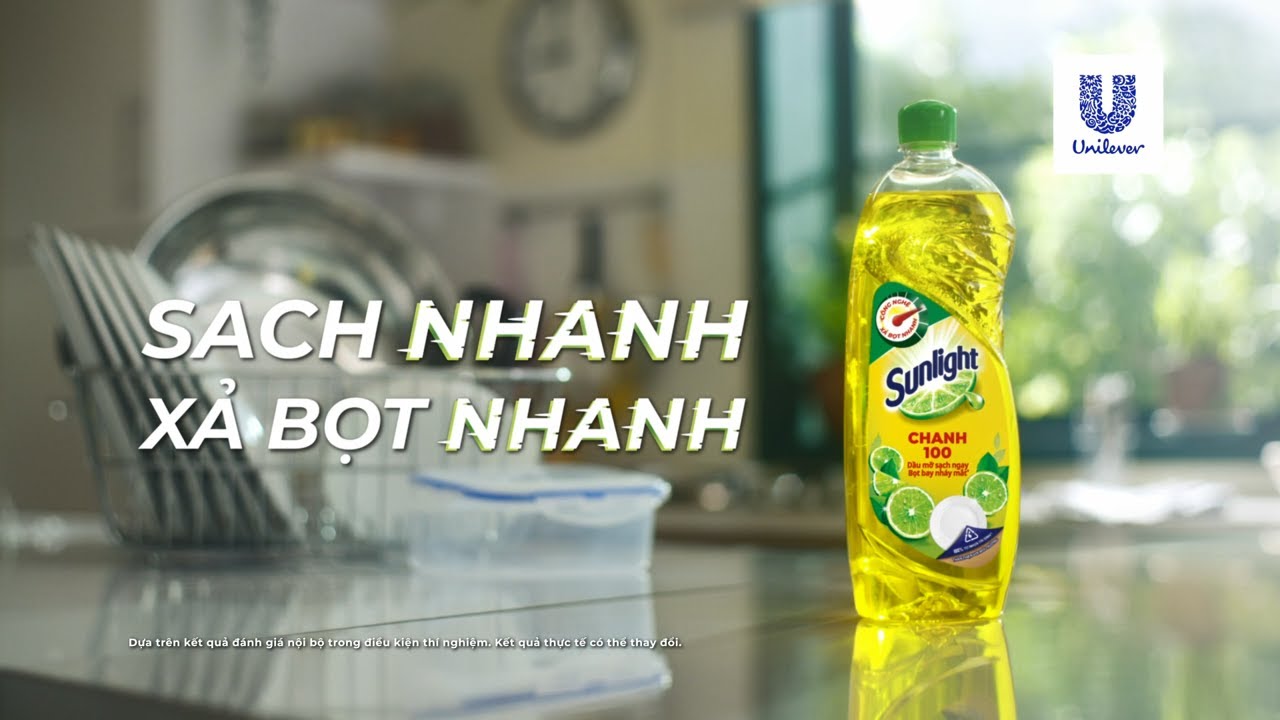 Nước rửa chén Sunlight Chanh 100 - Sạch nhanh, Xả bọt nhanh, để bạn ...