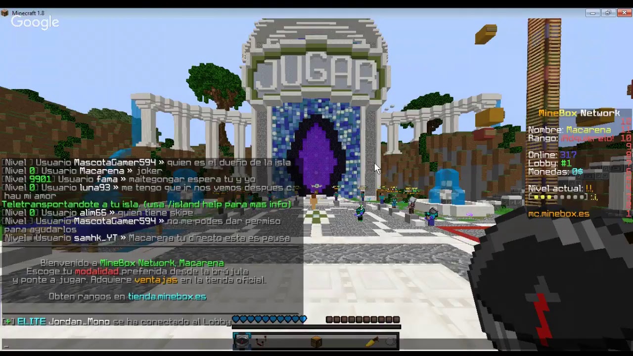 JUGANDO A MINECRAFT EN MINEBOX :V - YouTube