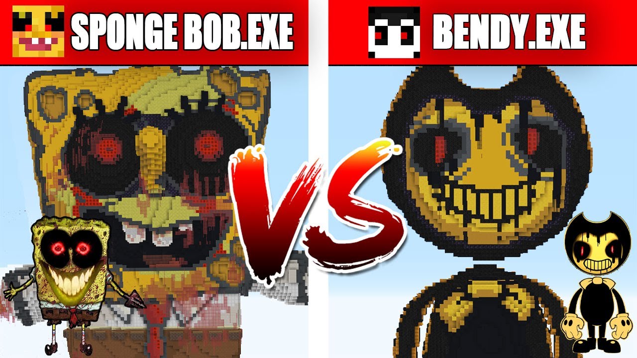Minecraft Spongebob.exe vs Bendy.exe : SLENDYBOB BENDY BUILD CHALLENGE ...