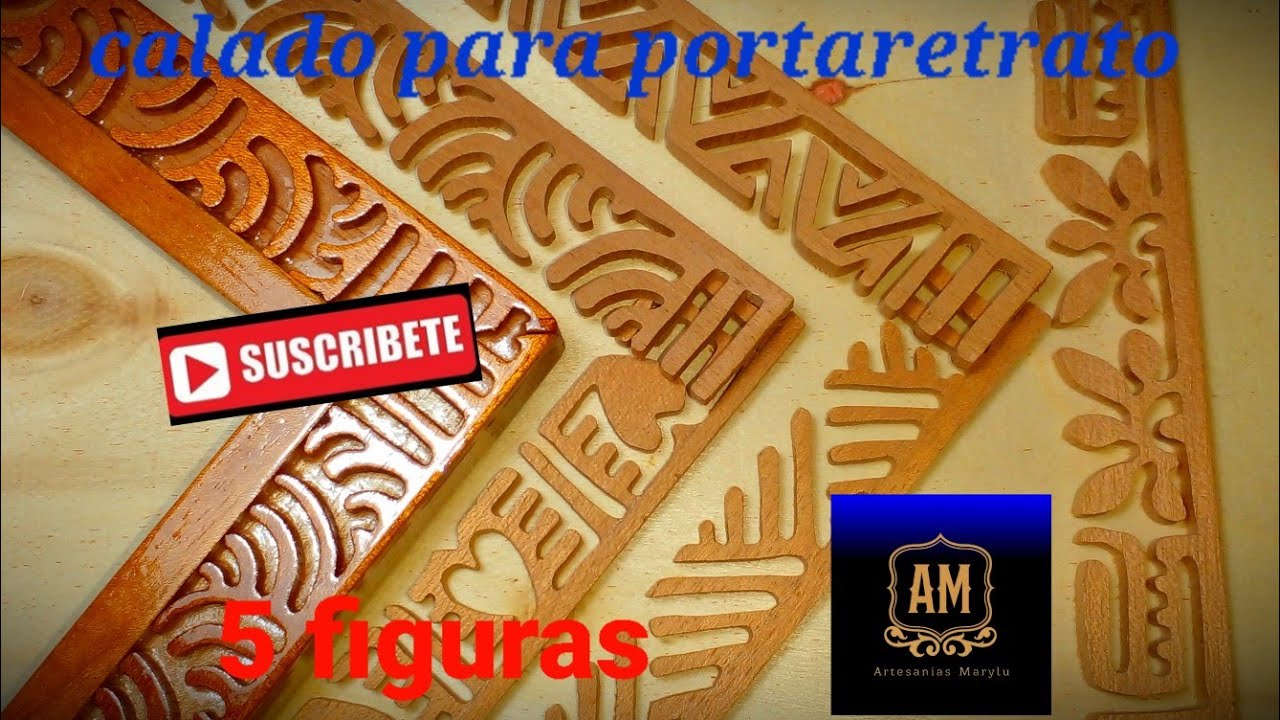 5 figuras Caladas en madera para Portaretrato || La número 5 es ...