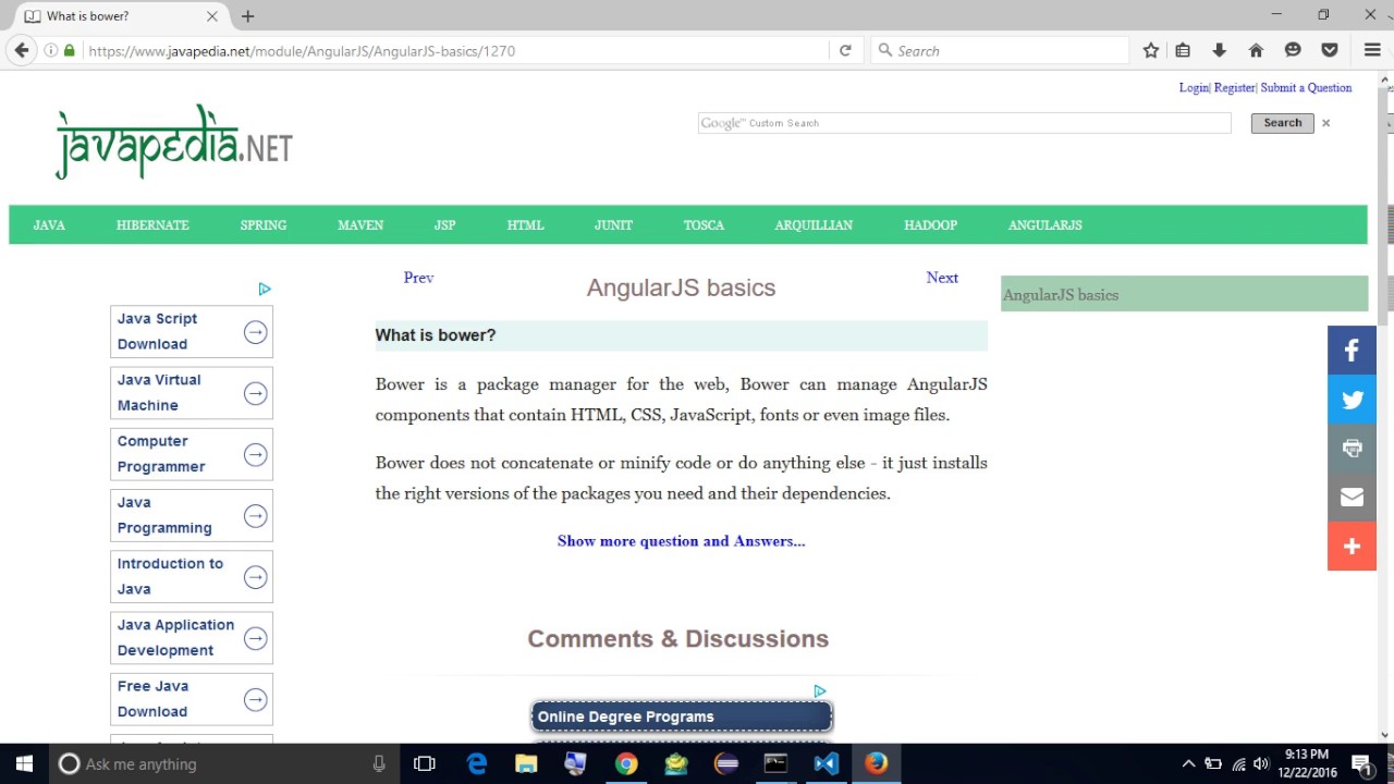 What is bower? | javapedia.net - YouTube