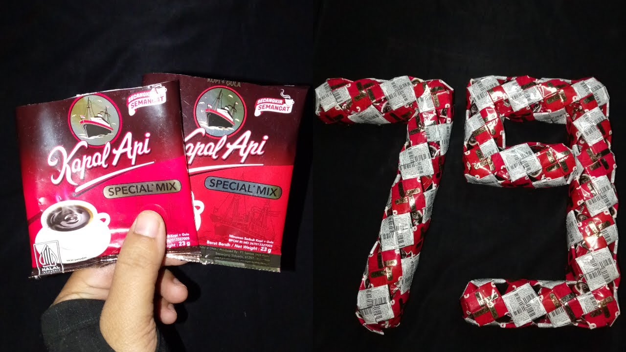 Bikin angka 79 dari bungkus kopi spesial HUT RI ke 79 | KERAJINAN ...