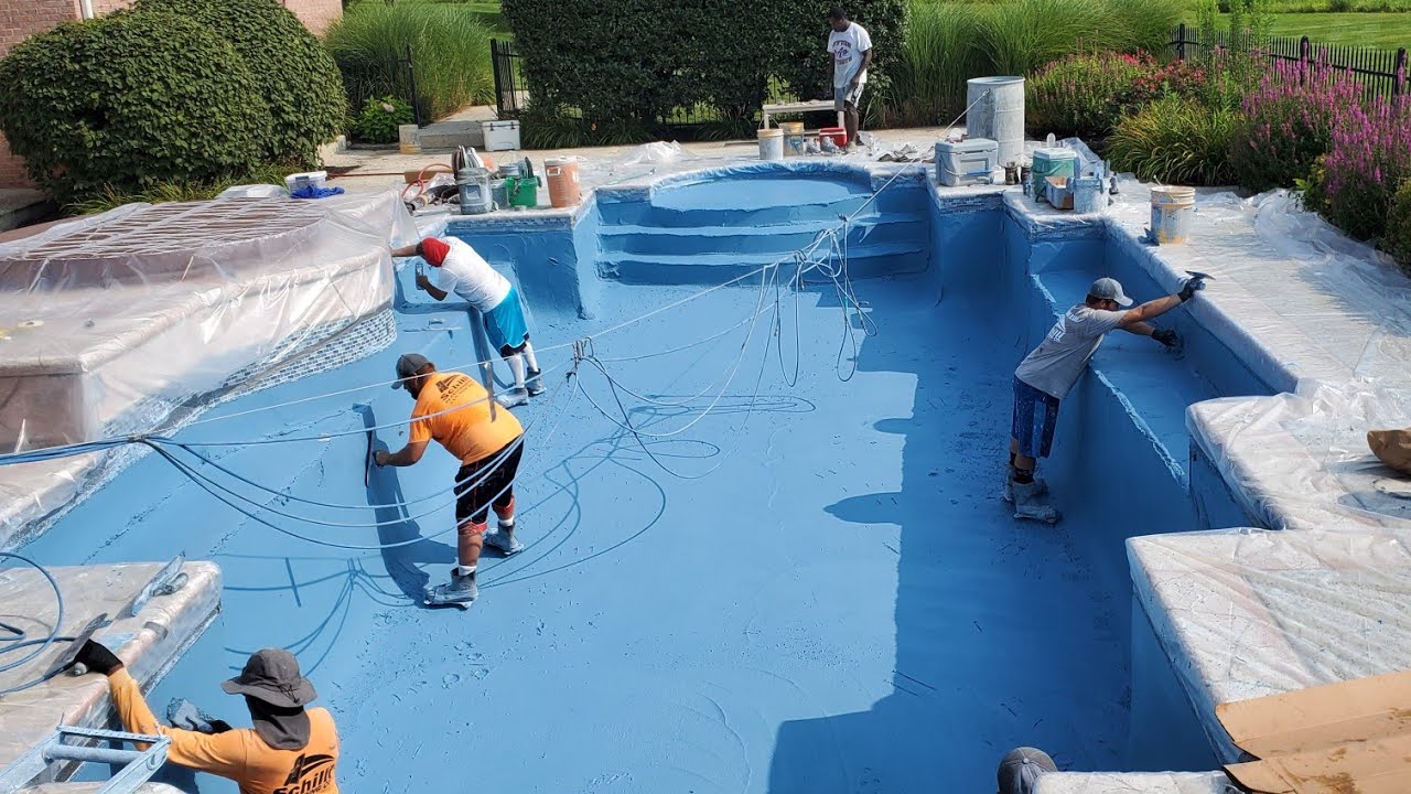 Pool plaster by Schilli Plastering Co. St. Louis, MO- PebbleTec - YouTube