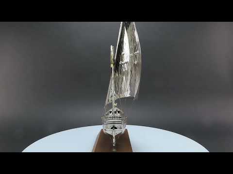 Handsome Italian Sterling Silver Model Ship \