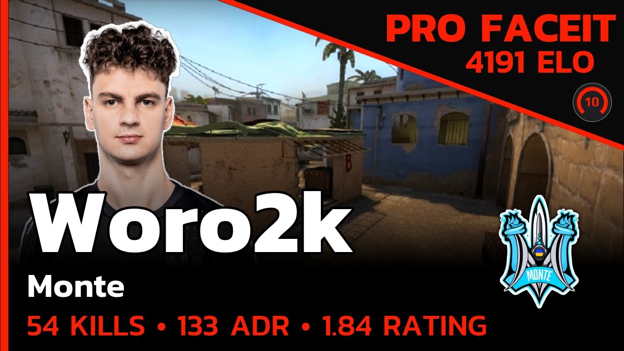 Woro2k Monte with 54 kills!🔥 w/npl (MIRAGE) FACEIT LVL 10 / CSGO POV ...
