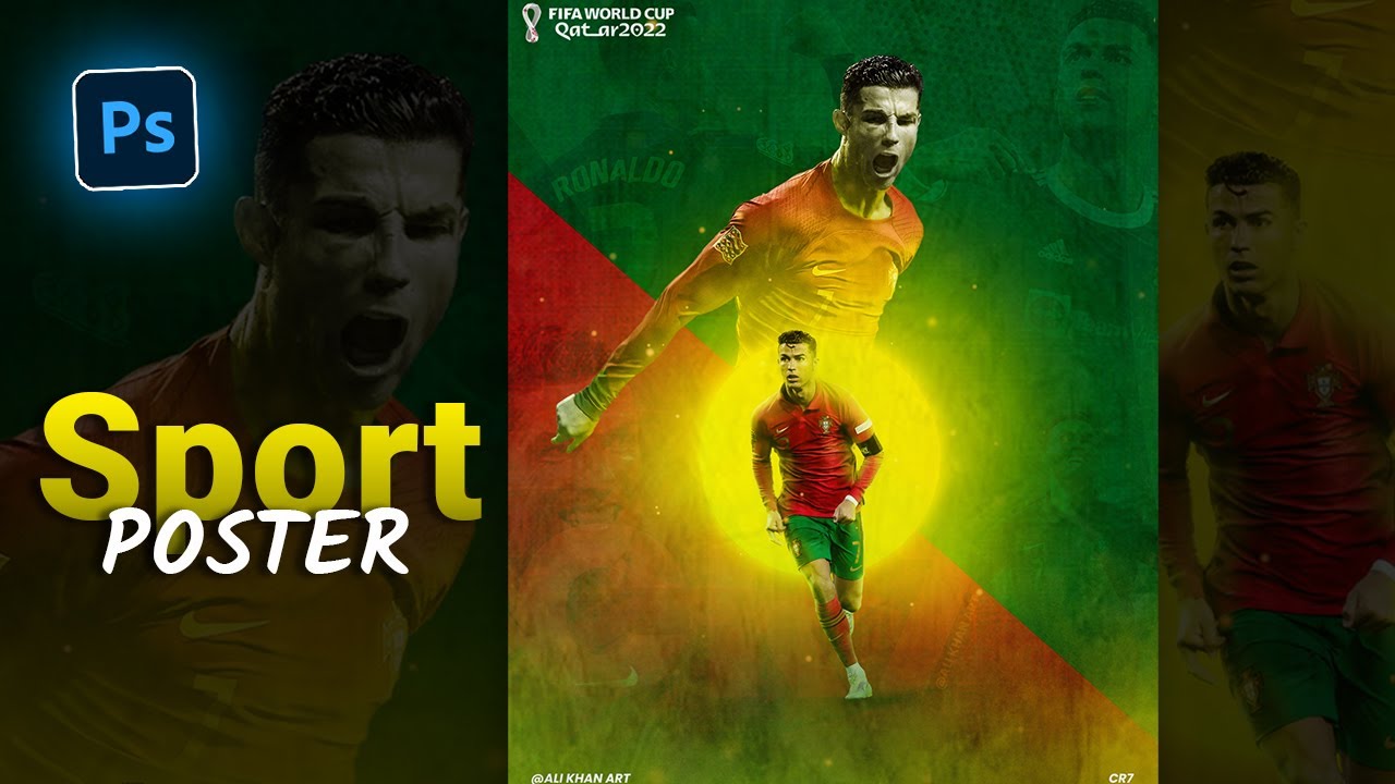 FIFA World cup Ronaldo Sport Poster Design in Photoshop 2022 - YouTube