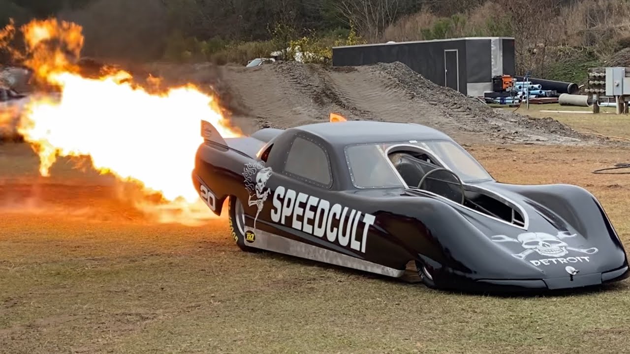 Speedcult Jet Funny Car 🔥 startup and throwing flames 🔥 6000 lbs of ...