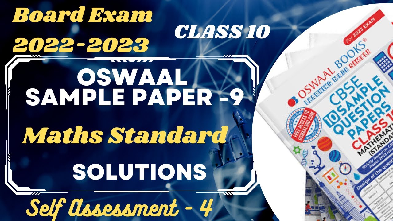 Class 10 Oswaal Sample Paper - 9 Solutions | Class 10 Maths Board Exam ...