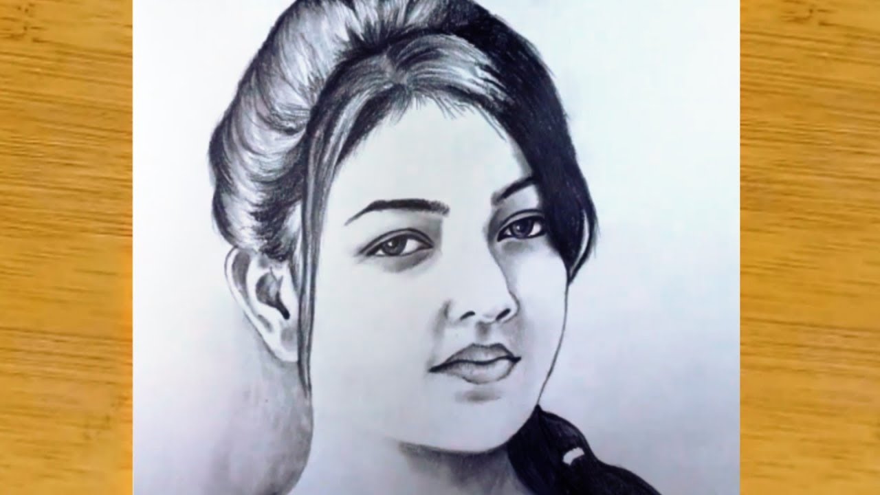 Easy way to draw KAJAL Agarwal with pencil sketch drawing - step by ...