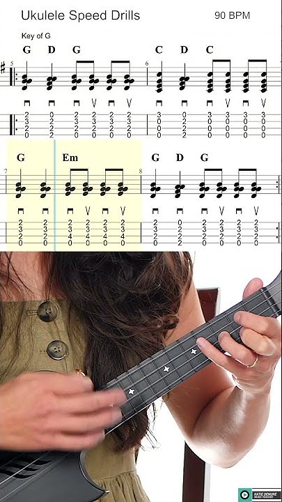 Ukulele Strumming SPEED Drills 2 - G, Em, D, C - YouTube