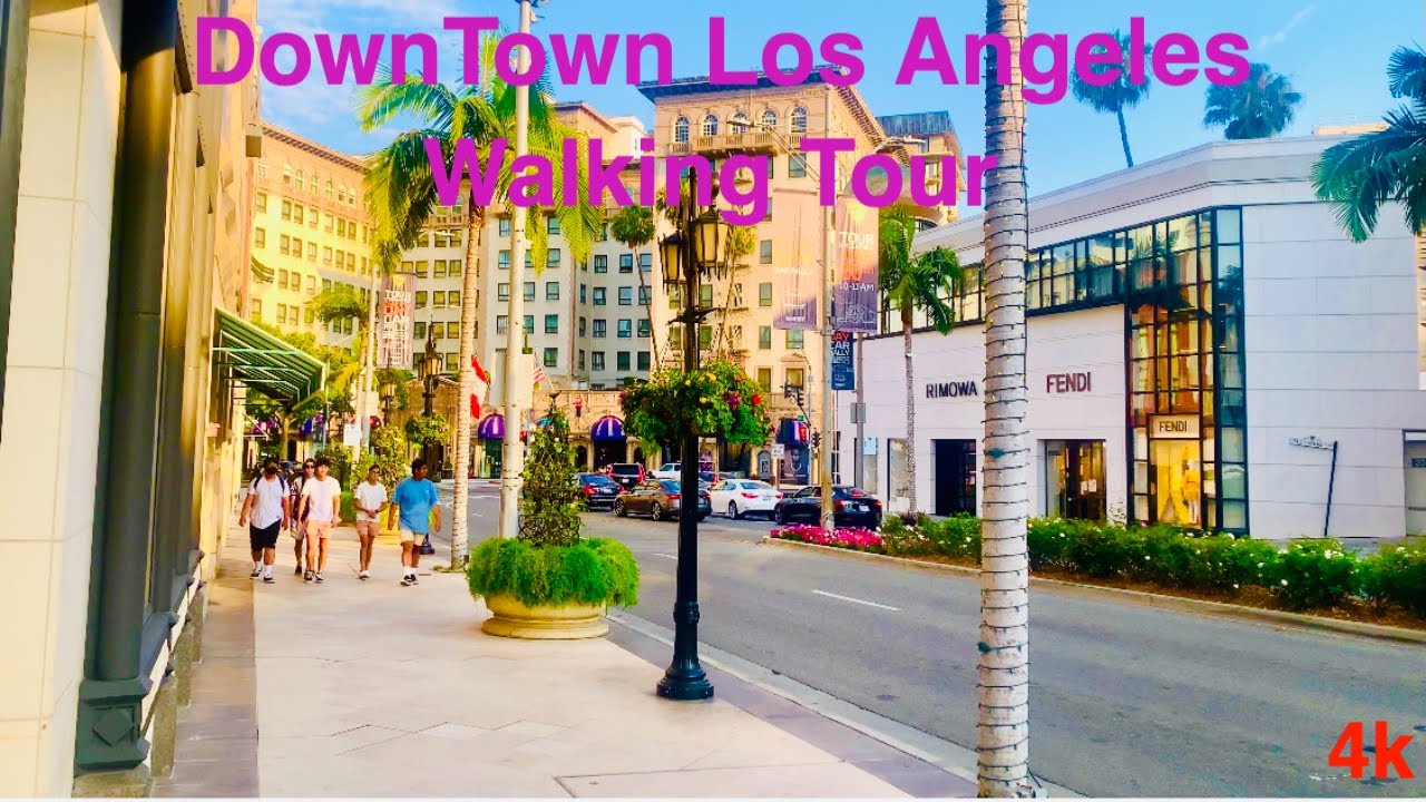 Downtown Los Angeles Walking Tour 4k 60fps - YouTube