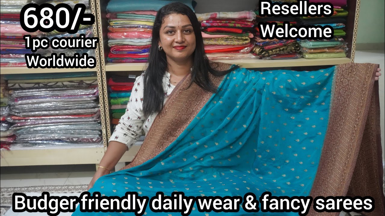 budget friendly fancy sarees, reseller welcome - YouTube
