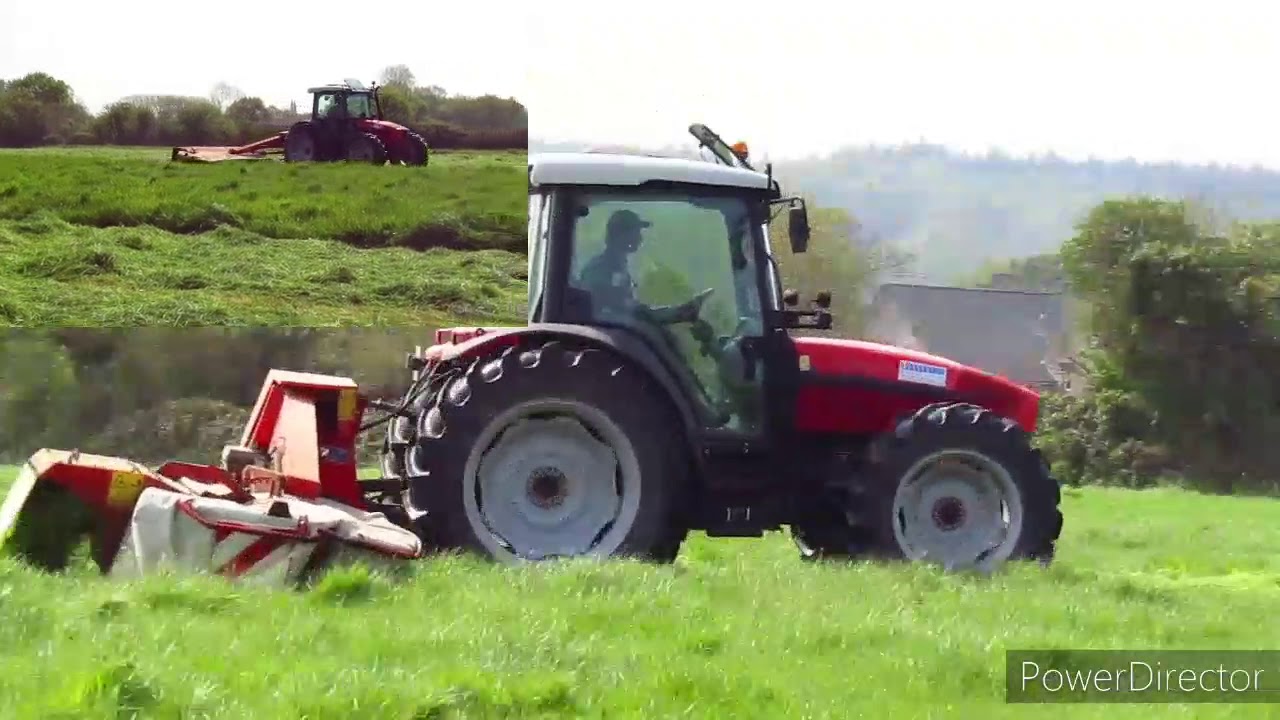Première fauche avec un 110 continuo silver same et une faucheuse kuhn ... - YouTube
