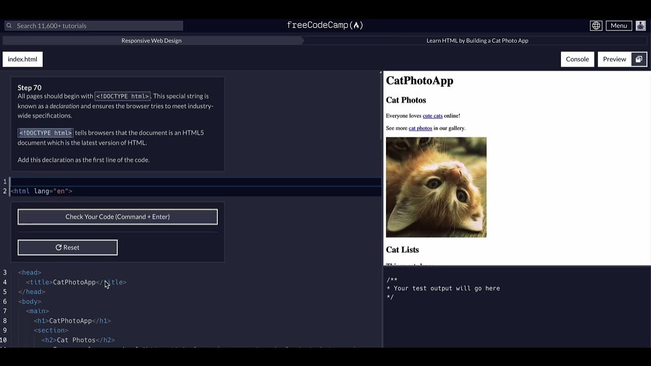 FreeCodeCamp - Responsive Web Design - Step 70 of 71 - Learn HTML by ...