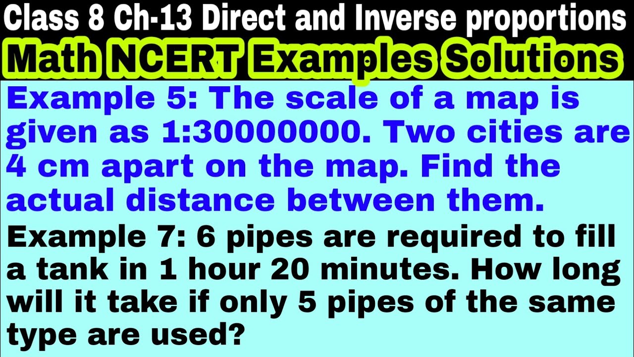 Class 8 Ch-13 Example 5| Example 7|Direct And Inverse Proportions ...