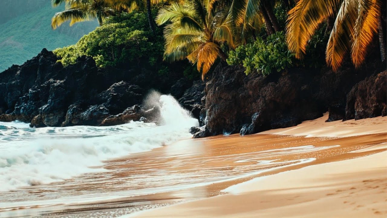 Gentle Ocean Waves and Piano for Relaxation, Stress Relief, and ...