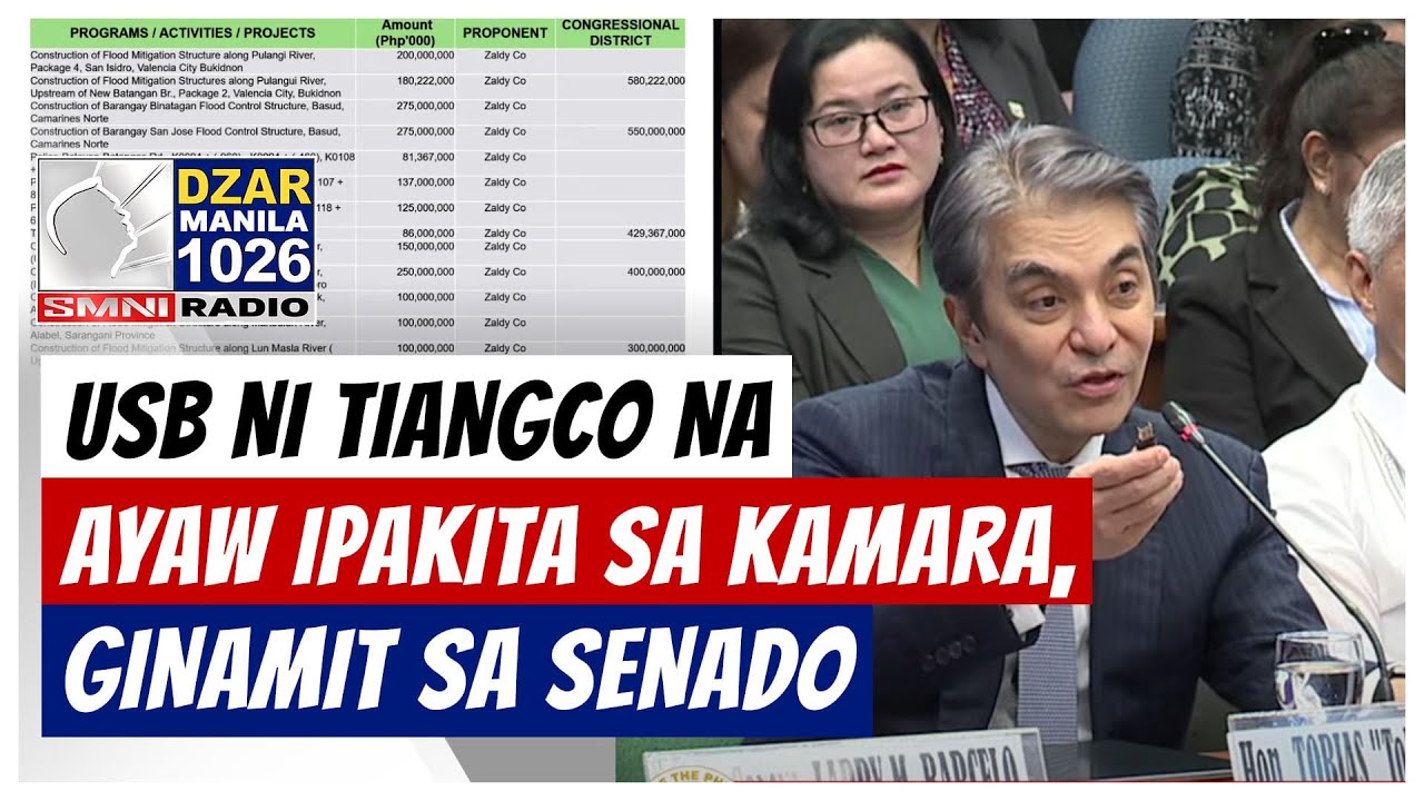 USB ni Cong. Tiangco na ayaw ipakita sa Kamara, ginamit sa Senado - YouTube