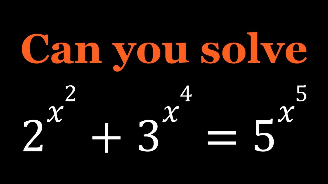 A Beautiful Exponential Equation from Romania - YouTube