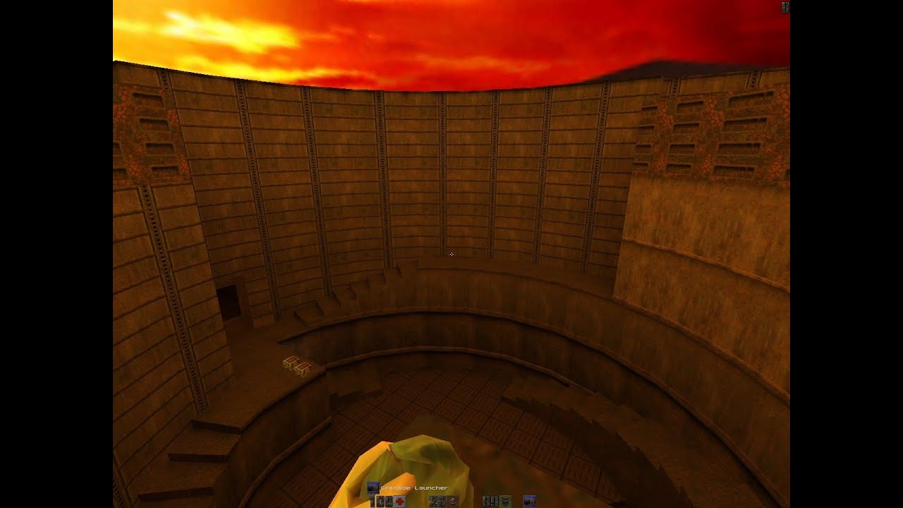 Quake II Q2DM1 The Edge multiplayer map tour - YouTube