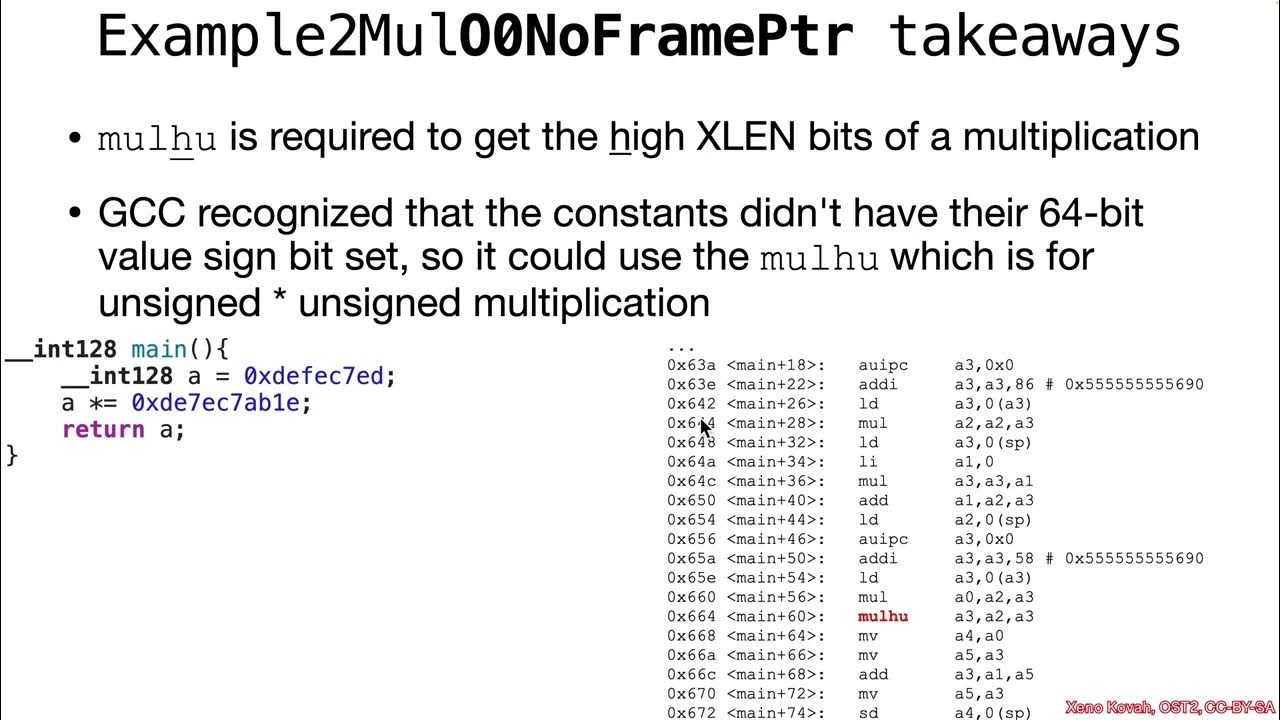 Arch1005: RISC-V Assembly 11 MulDivRem 02 Example2Mul.c 2 - YouTube