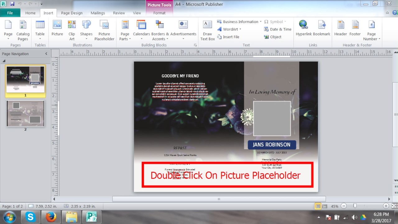 MS Publisher Template Editing Tutorial - YouTube