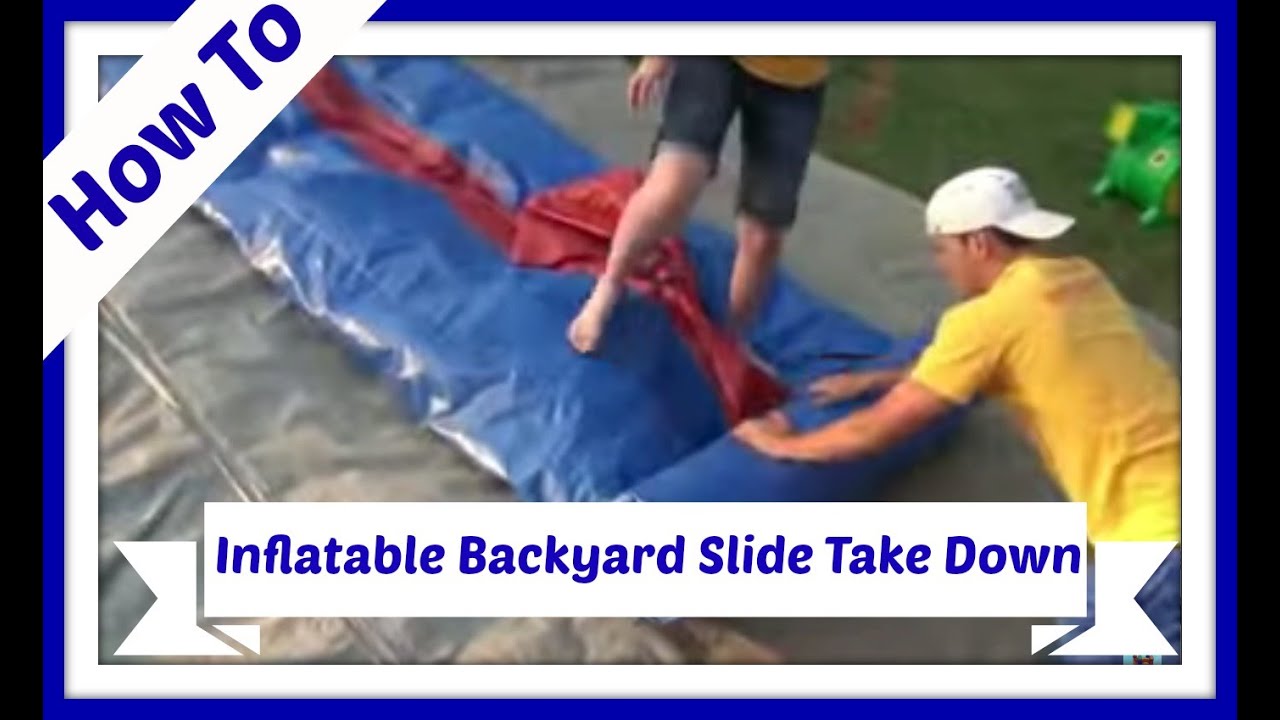How to roll up an Inflatable Backyard Slide - YouTube