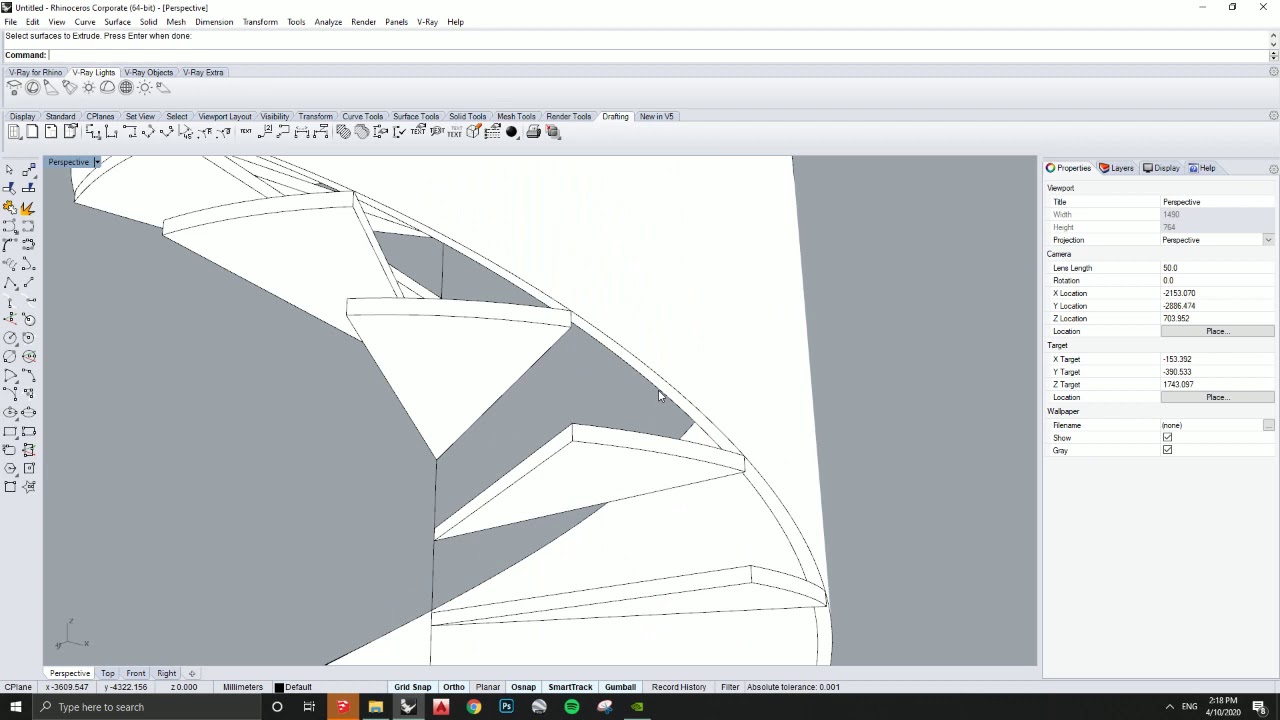 How To Model Spiral Staircase - Rhinoceros 3D - YouTube