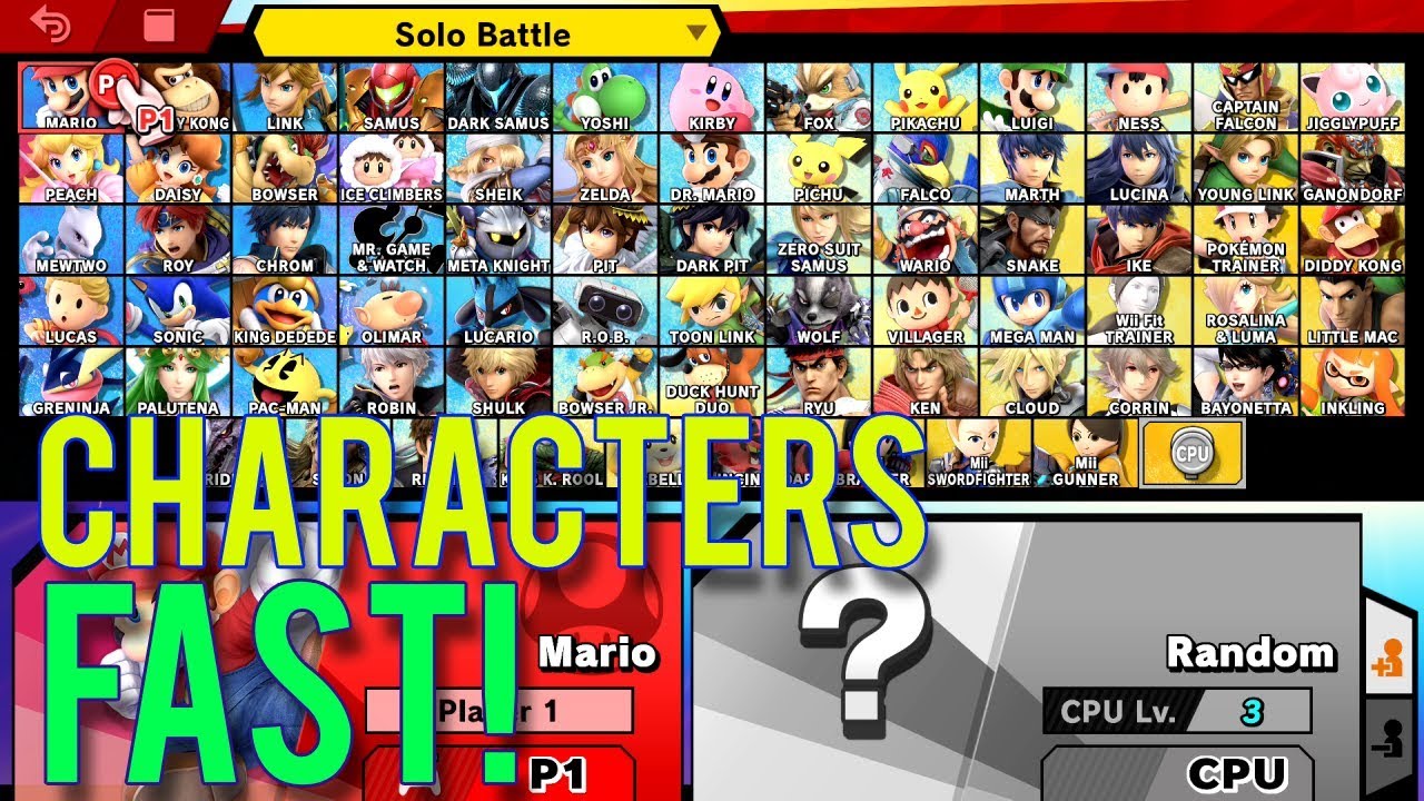 FASTEST AND EASIEST Way To Unlock EVERY Character In Super Smash Bros ...