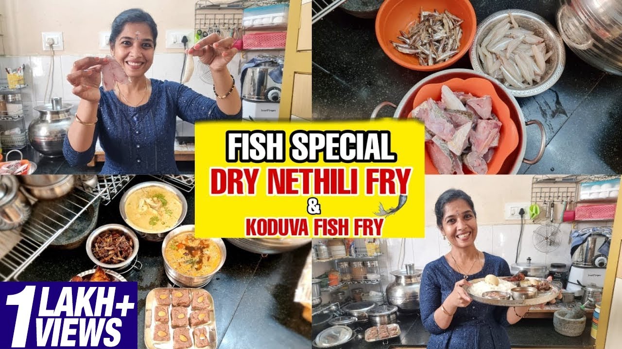 Dry Nethili Fry & Koduva Fish Fry | Fish Special | Wednesday Vlog ...