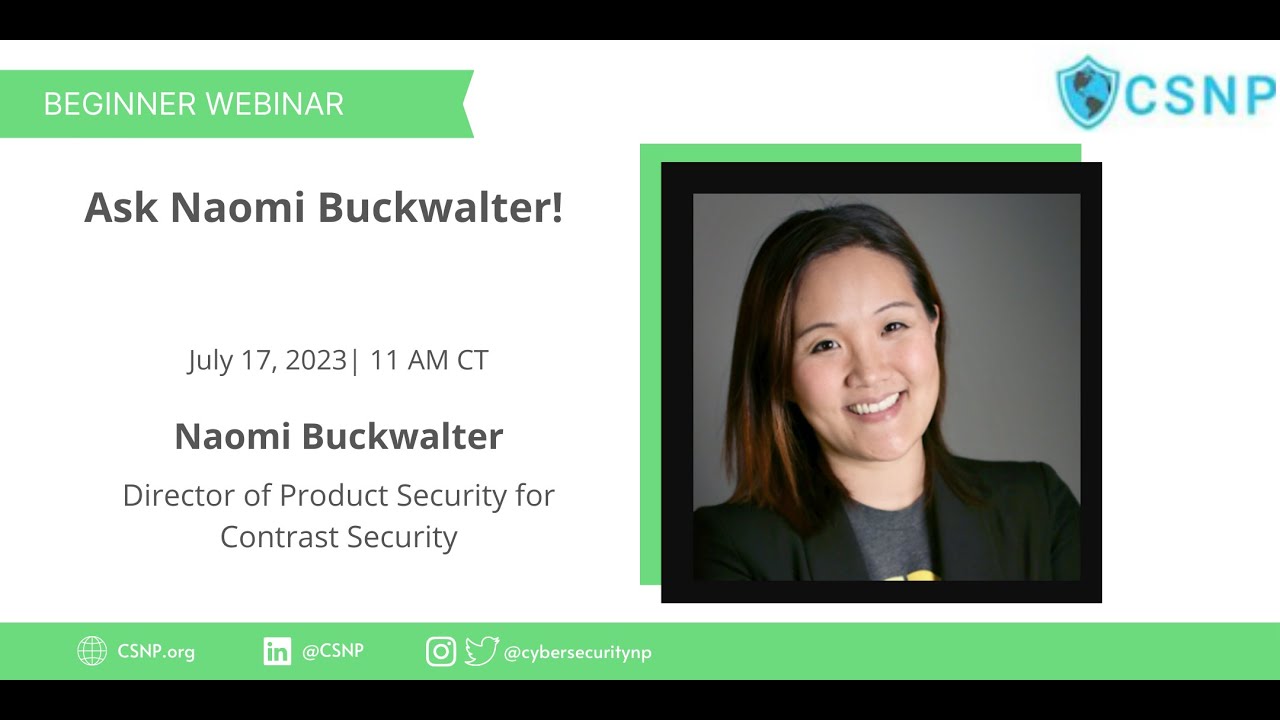 Ask Cyber Career Questions to Naomi Buckwalter! - YouTube