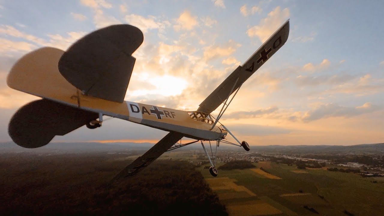 chasing a fieseler fi 156 storch airplane - YouTube