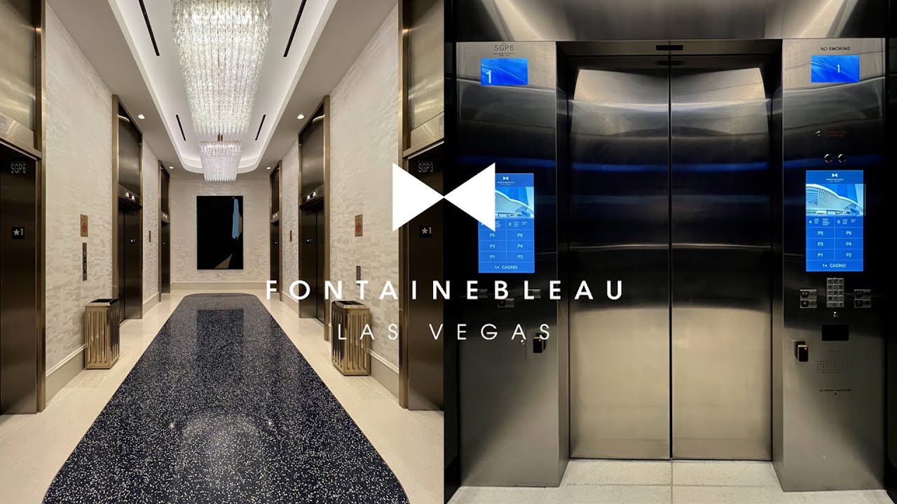 Cool Cabs! TKE Traction Garage Elevators [Bank 1] Fontainebleau Resort - Las Vegas, NV - YouTube