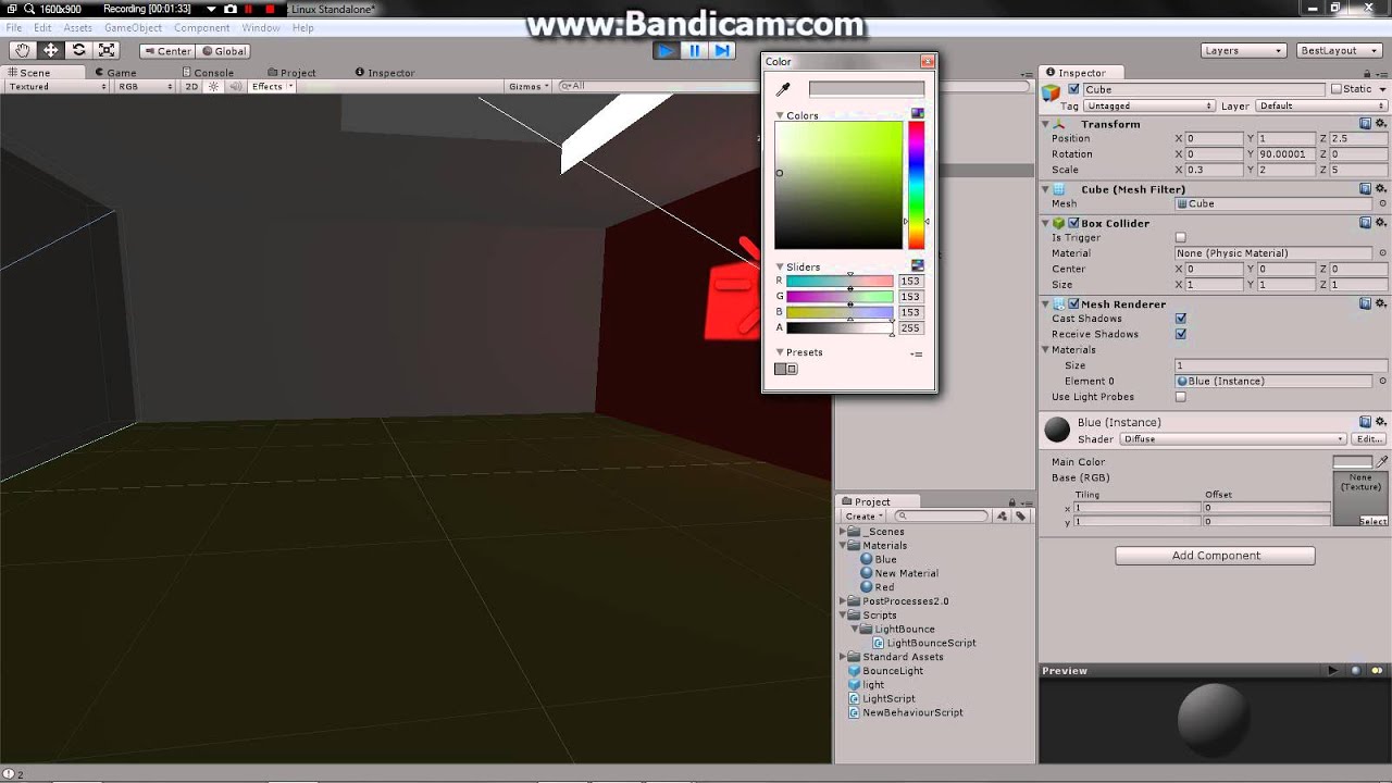 Unity realtime light bounce test - YouTube