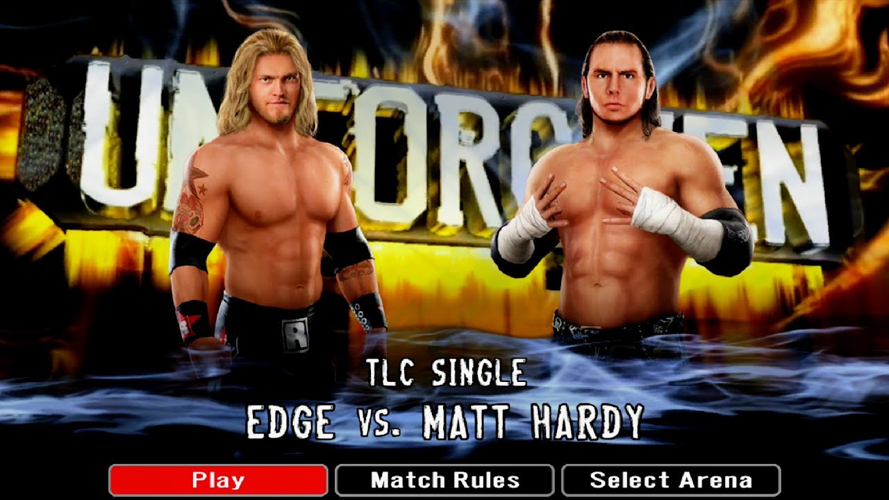 WWE Smackdown vs Raw 2008 - Matt Hardy vs Edge | TLC Match Unforgiven ...