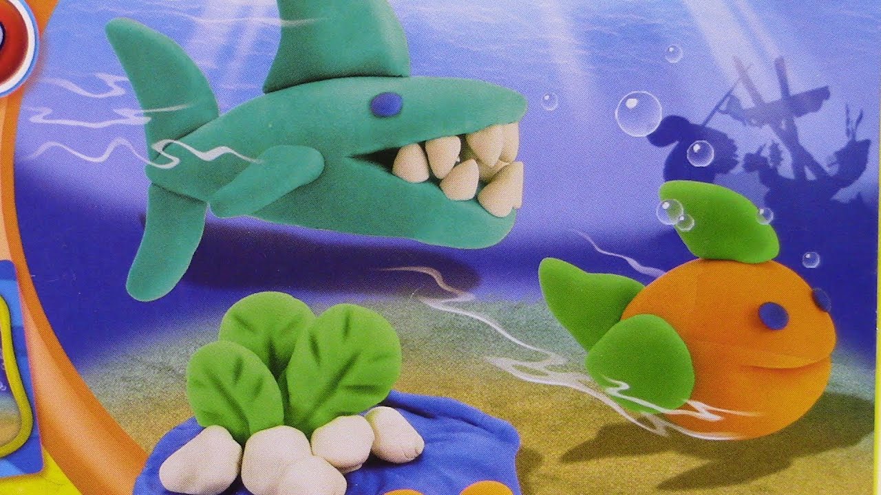PLAY-DOH Shark! Makeables DIY, How to Make Your Own Ocean Creatures 상어 ...