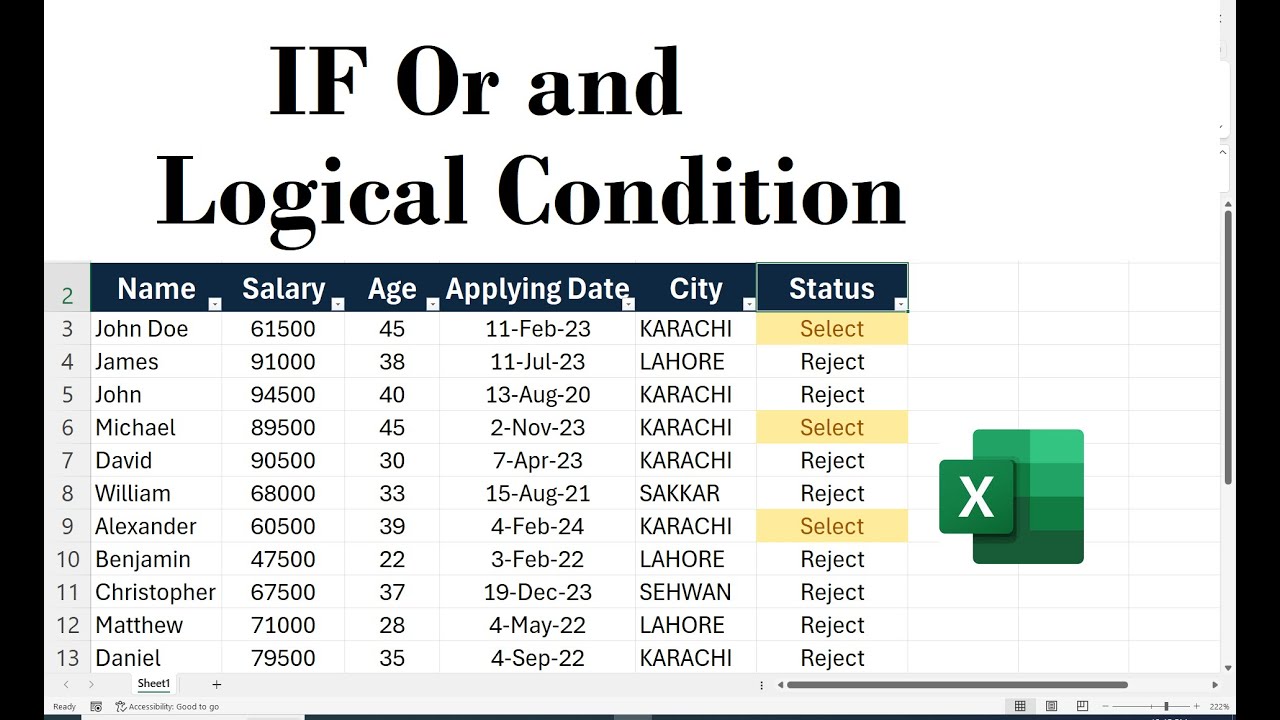 Mastering If Or And Logical Conditions In Excel Excel Logical Functions Tutorial Youtube