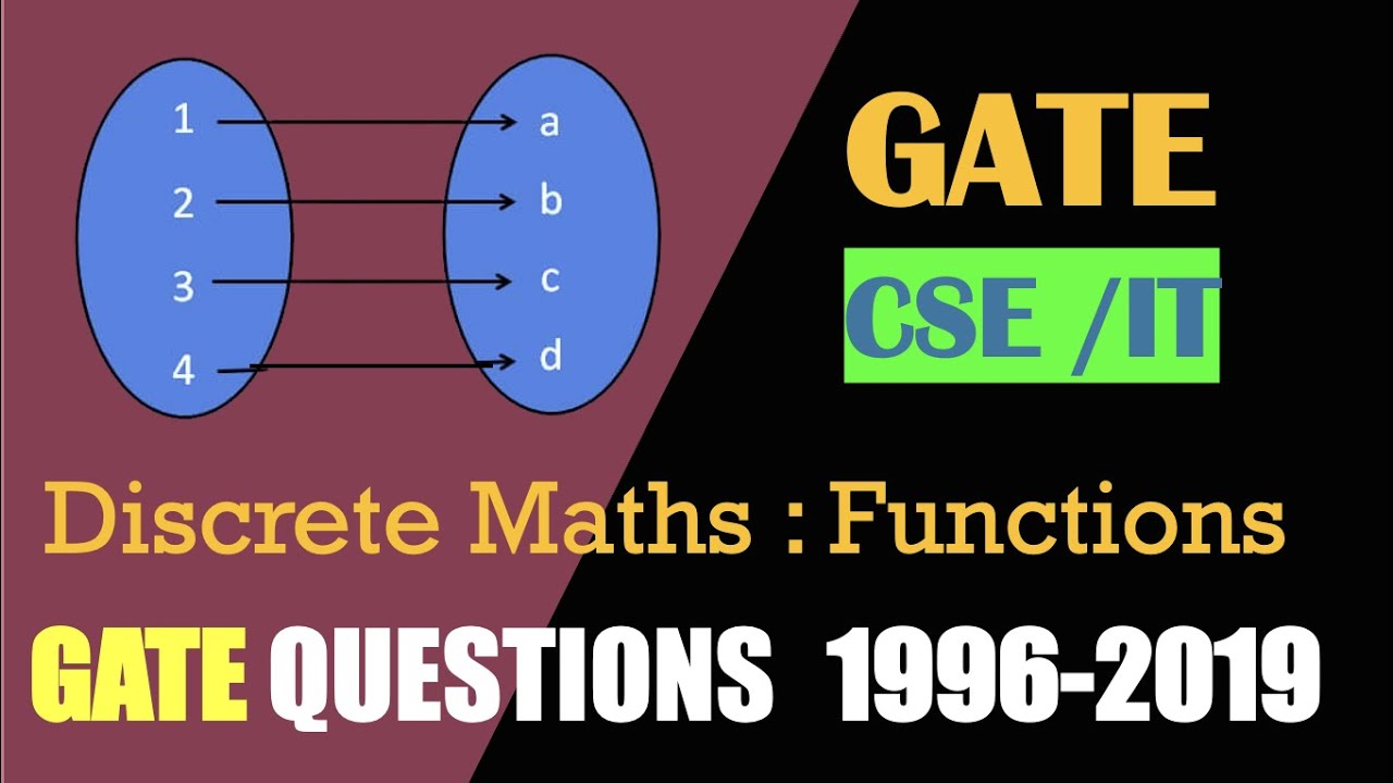 Discrete Maths Functions Gate Cseit Gate Solved Questions 1996 2019 Gate 2022 Youtube