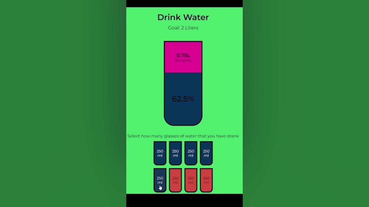 Project 26 How Much Water You Drink In A Day Using Html Css And Javascript Learnhtml5andcss3 9149