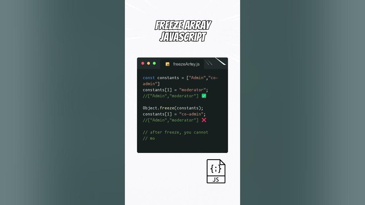Freeze Array In Javascript Javascript Coding Codinginterview Youtube