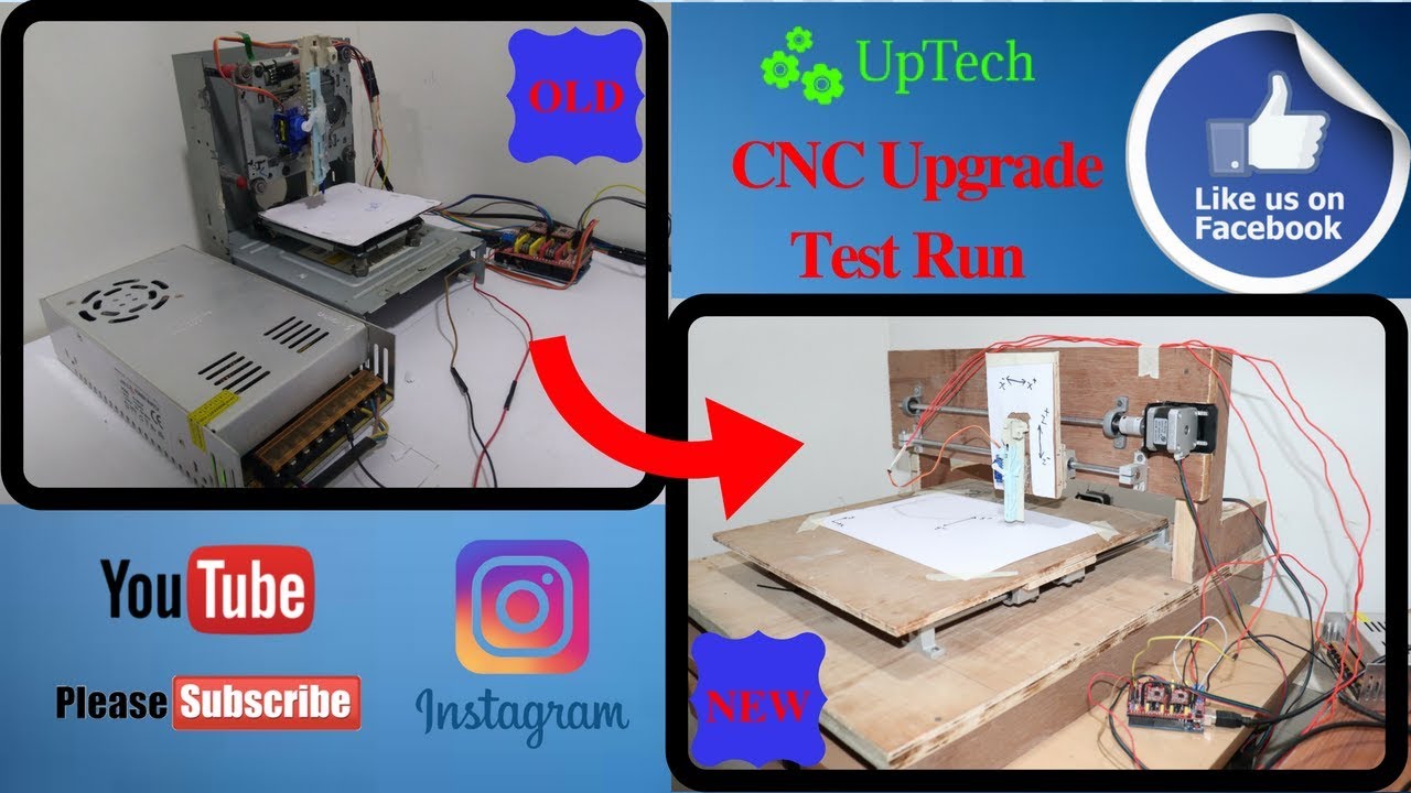 Mini CNC Plotter V2.0 | Upgrade to linear Rails and Bearing | Trial Run ...