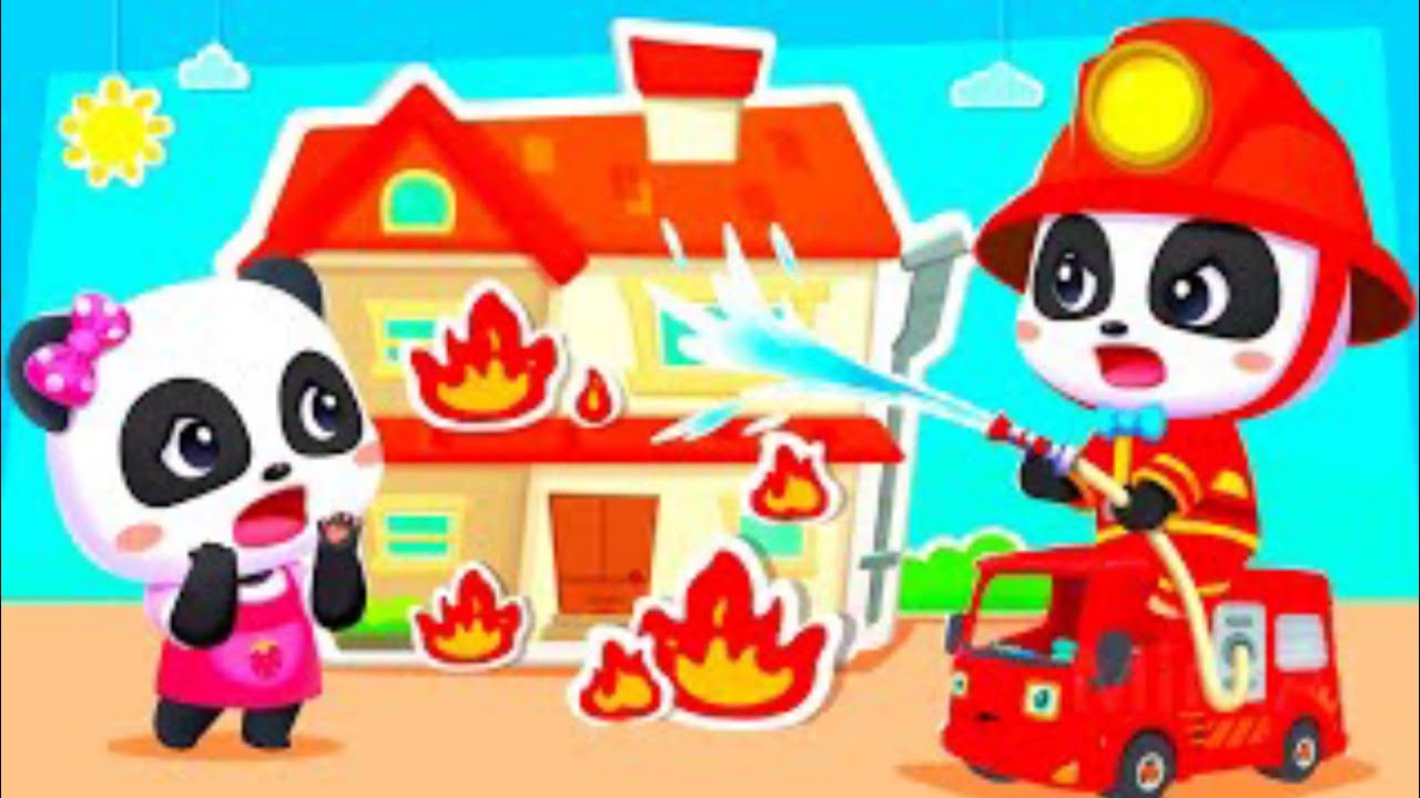 Baby Panda Little Fireman | Baby Panda Fire Work | Fog Car - YouTube